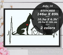 Greyhound and cat cross stitch pattern – Cross Stitch Foxy
