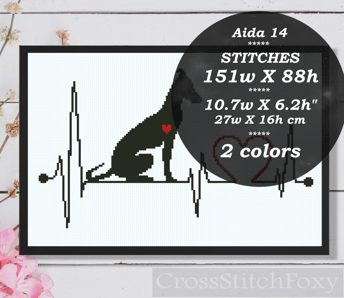 Greyhound cross stitch pattern – Cross Stitch Foxy