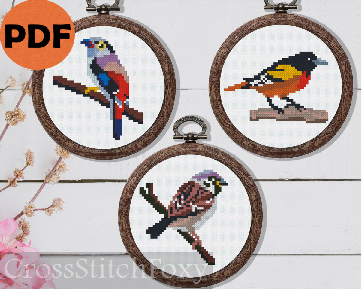 Small Birds Cross Stitch Patterns – Cross Stitch Foxy