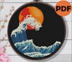 Great Wave cross stitch pattern – Cross Stitch Foxy