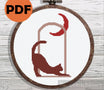 Boho Cat cross stitch pattern – Cross Stitch Foxy