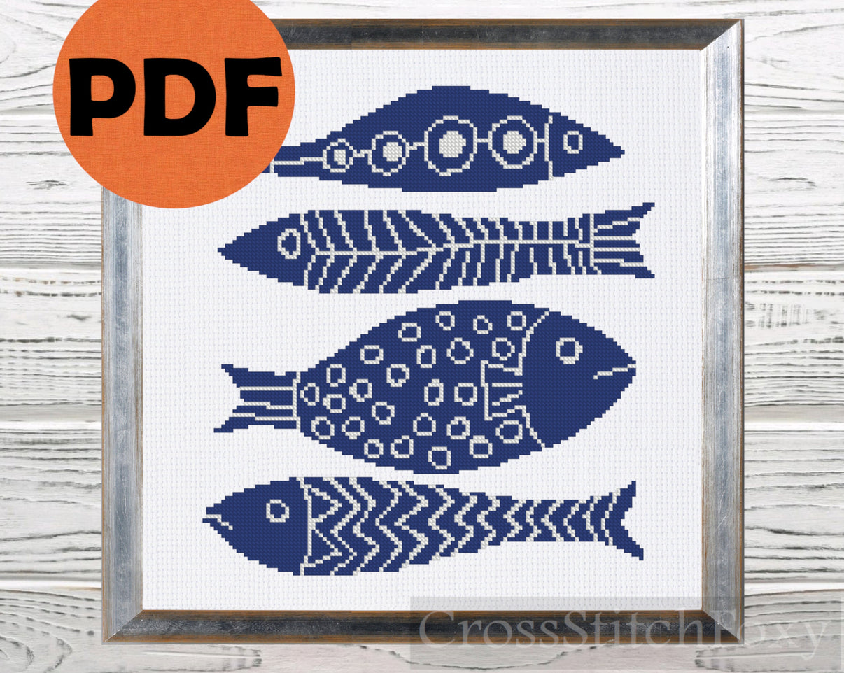 Boho Fish cross stitch pattern – Cross Stitch Foxy