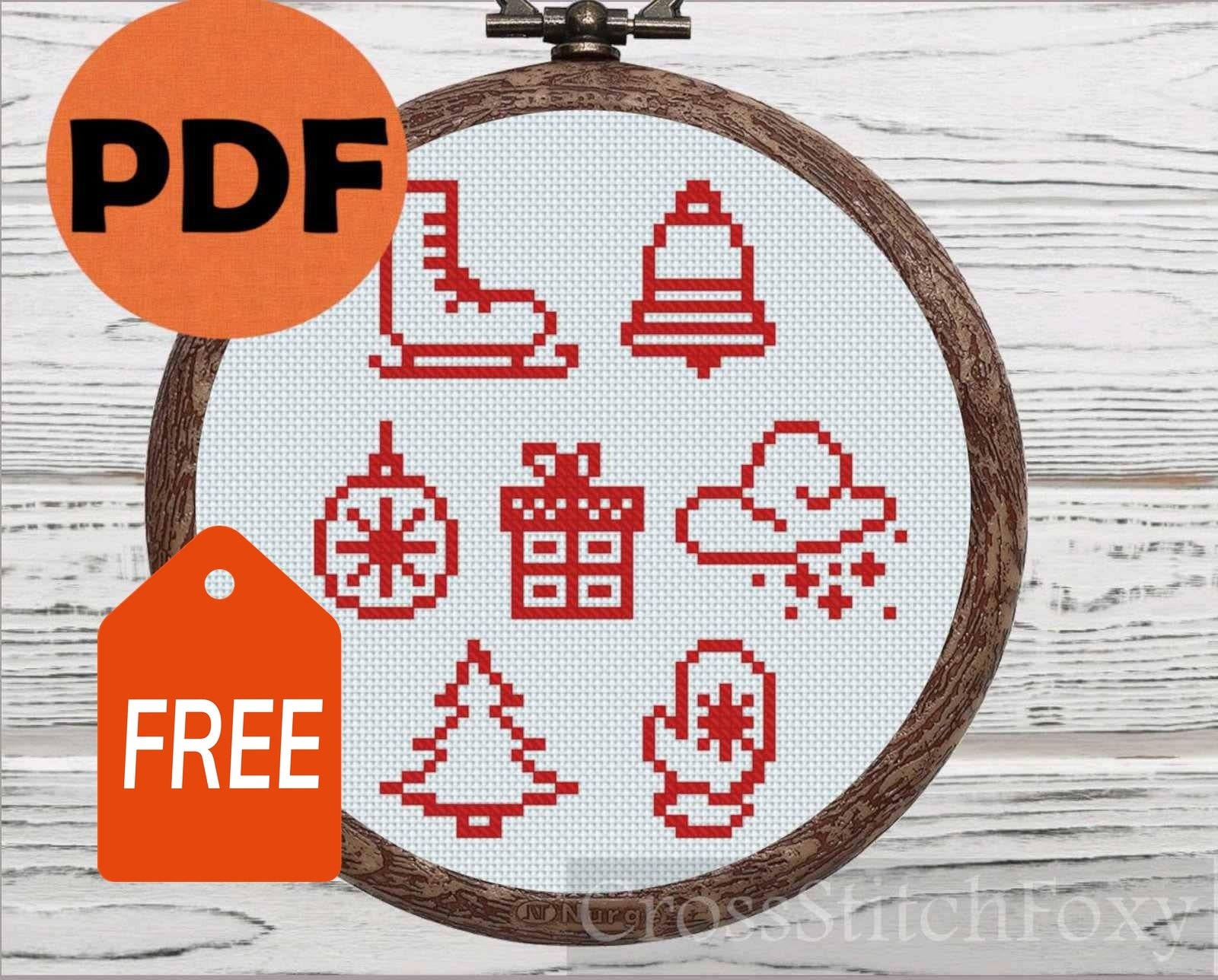 Christmas Mini cross stitch pattern FREE – Cross Stitch Foxy