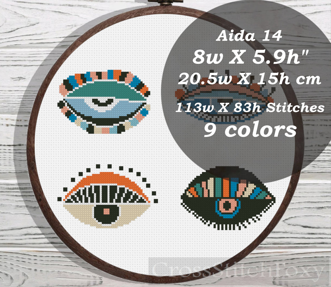 Evil Eyes cross stitch pattern – Cross Stitch Foxy