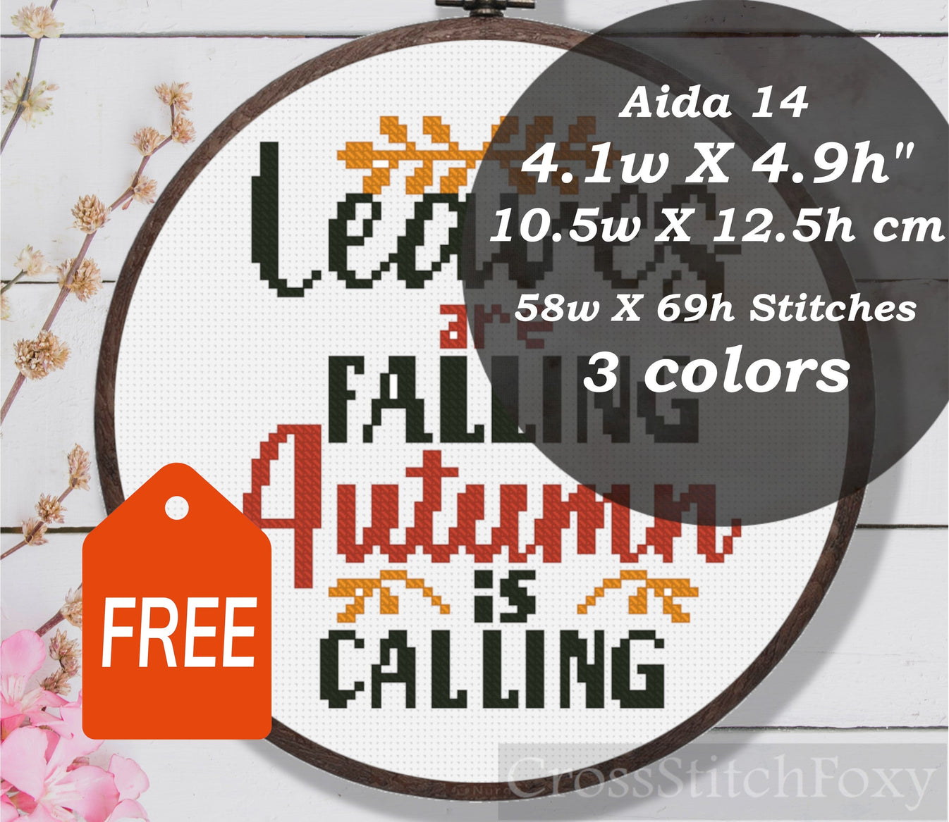Fall Quote Cross Stitch Pattern FREE – Cross Stitch Foxy