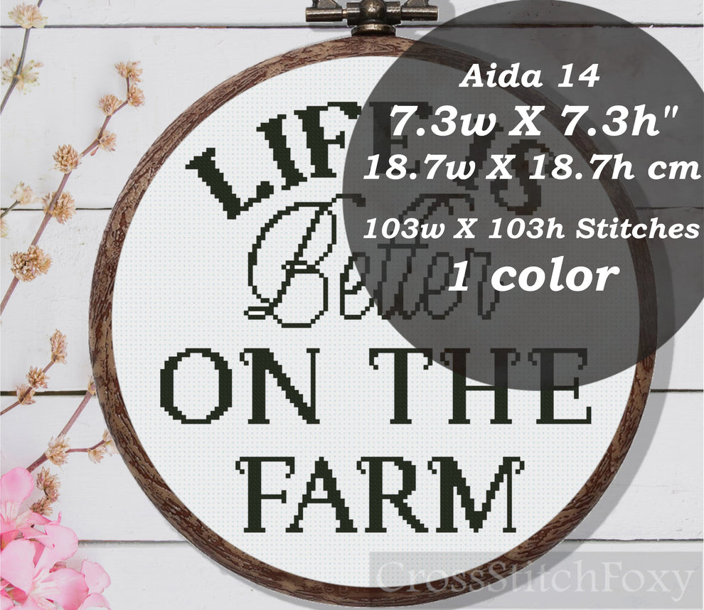 Farm Life Cross Stitch Pattern – Cross Stitch Foxy