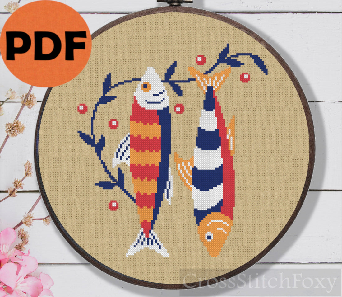 Fish Cross Stitch Pattern – Cross Stitch Foxy