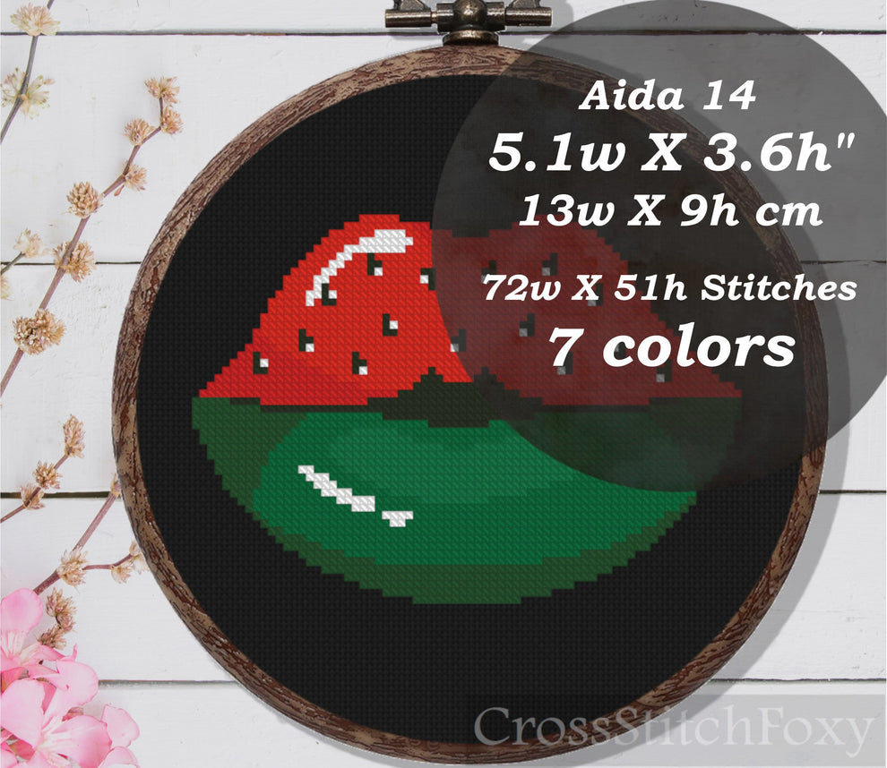 Fruit Lips Watermelon Cross Stitch Pattern – Cross Stitch Foxy