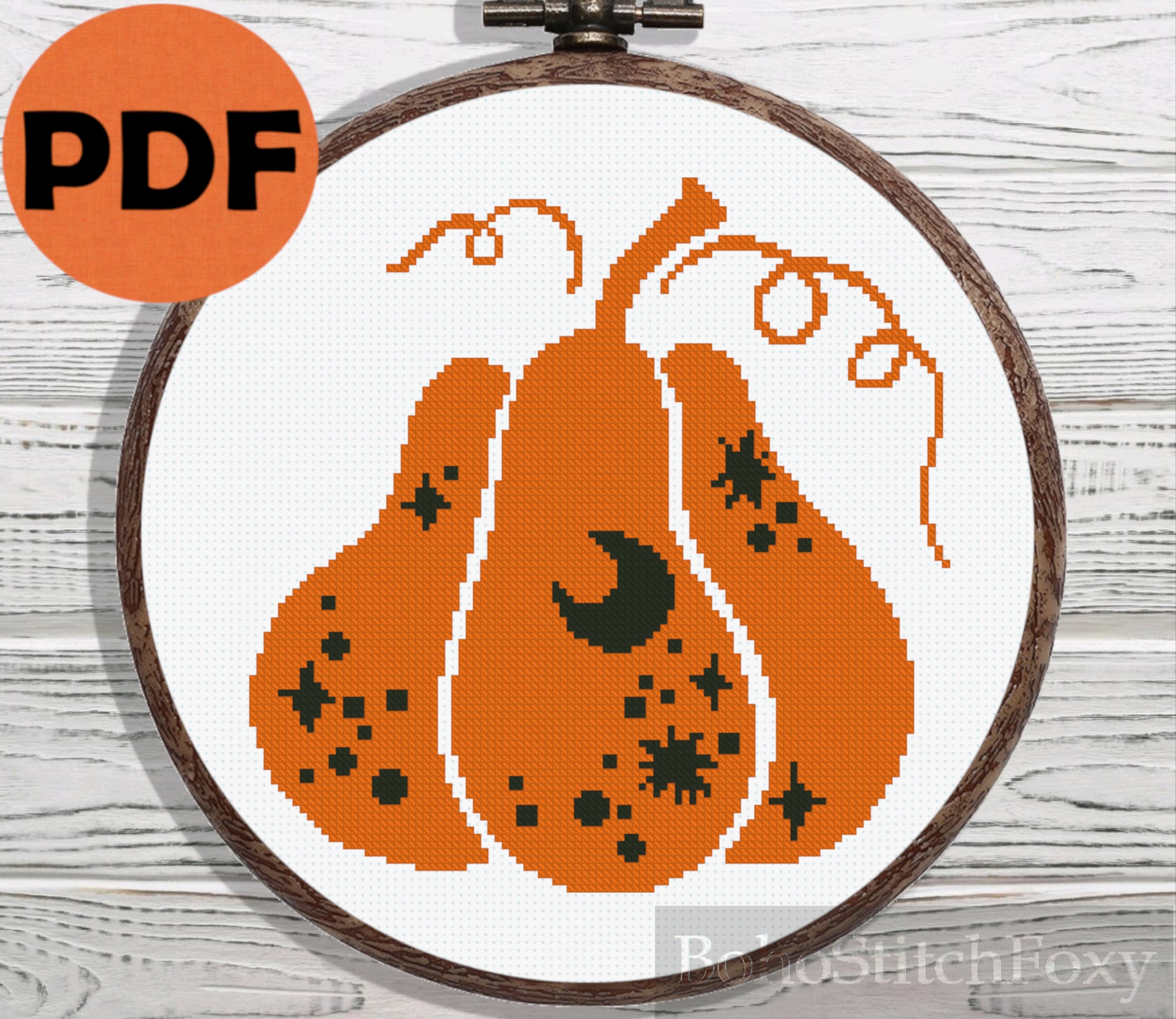 Halloween Pumpkin cross stitch pattern – Cross Stitch Foxy