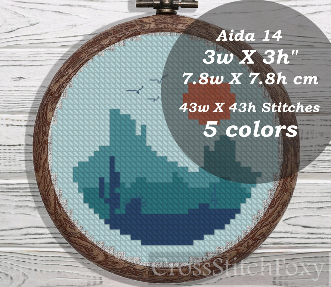 Mini Landscape cross stitch pattern – Cross Stitch Foxy