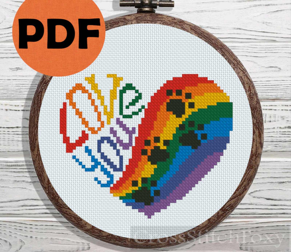 Mini Rainbow Bridge Cat Memorial cross stitch pattern – Cross Stitch Foxy