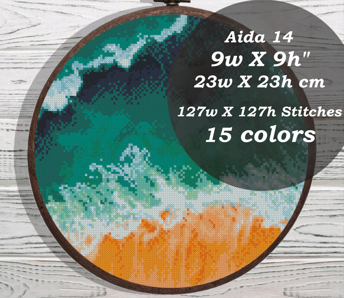 Ocean Wave cross stitch pattern – Cross Stitch Foxy