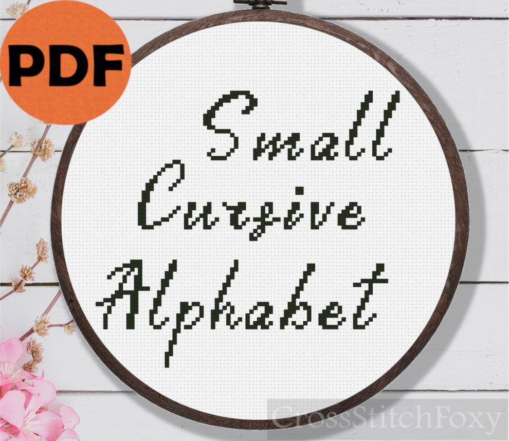 Small Cursive Alphabet Cross Stitch Pattern – Cross Stitch Foxy