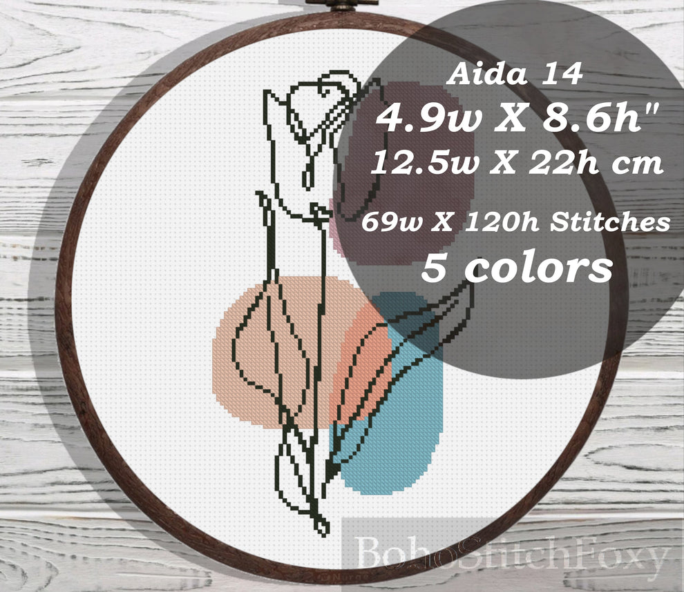 Tulip cross stitch pattern – Cross Stitch Foxy