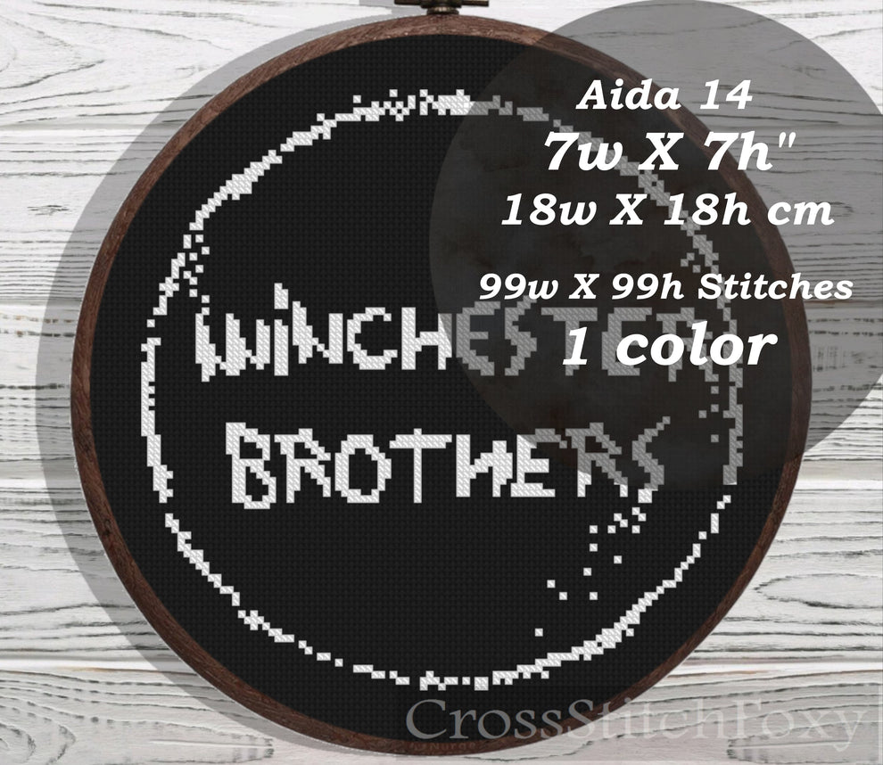 Winchester Brothers Supernatural cross stitch pattern – Cross Stitch Foxy