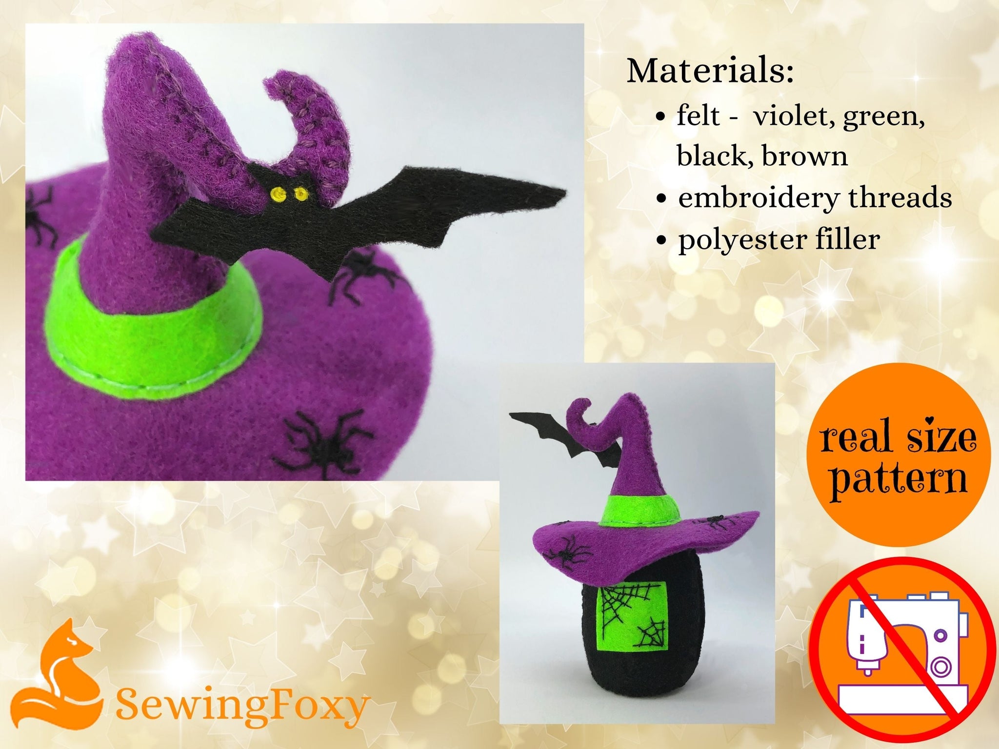 Witch Fairy House Sewing Pattern – Cross Stitch Foxy